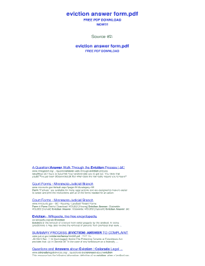 Fillable Online Eviction answer form - Bing - riverside-resortnet Fax ...