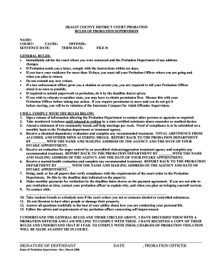 Fillable Online Rules of Probation Supervisiondoc Fax Email Print ...