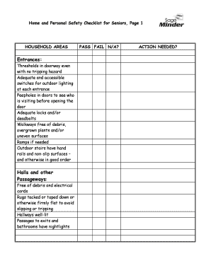 Fillable Online Home and Personal Safety Checklist for Seniors, Page 1 ...