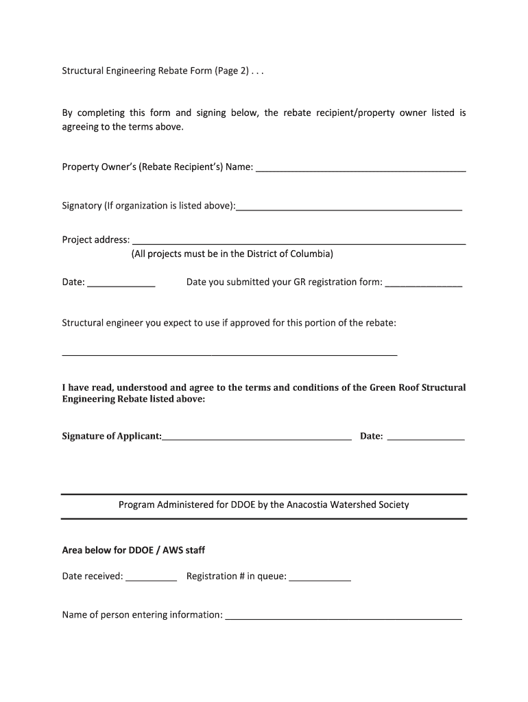 Fillable Online anacostiaws Green Roof Rebate Program - Anacostia ...