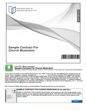 Fillable Online Sample Contract For Church Musicians - mybooklibraryCom ...