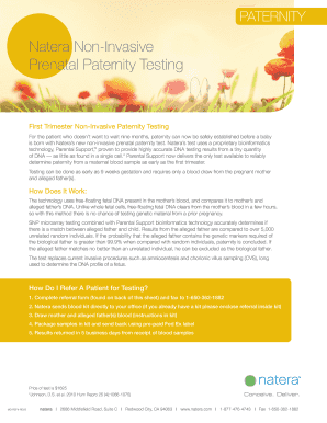 Fillable Online Natera Non-Invasive Prenatal Paternity Testing Fax ...