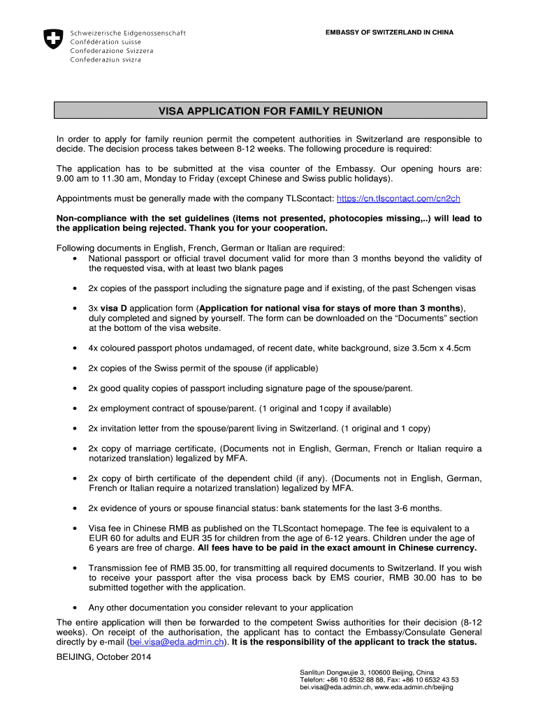 Fillable Online VISA APPLICATION FOR FAMILY REUNION Fax Email Print ...