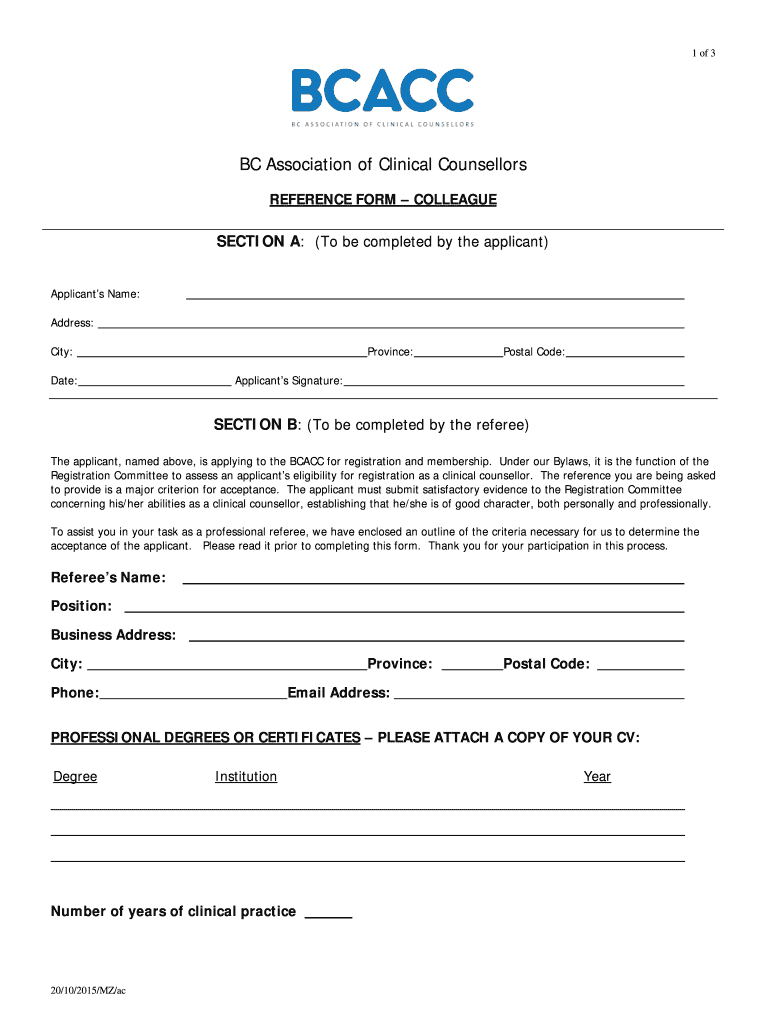 Bcacc reference form: Fill out & sign online | DocHub