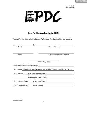 Fillable Online jcesc k12 oh Appendix O, Form for Educators Leaving our ...