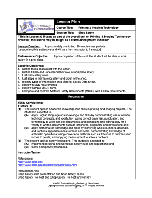 Fillable Online Shop Safety Lesson - datacteuntorg Fax Email Print ...