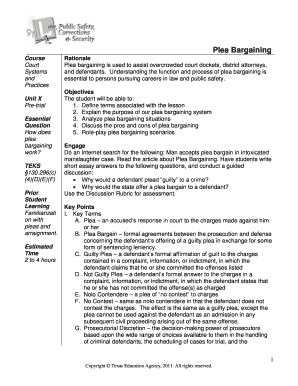 Fillable Online Plea Bargaining Fax Email Print - pdfFiller