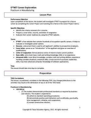 Fillable Online O*NET Career Exploration Fax Email Print - pdfFiller