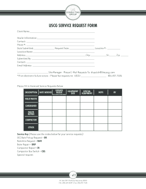 Fillable Online USCG SERVICE REQUEST FORM - Home The USCG Fax Email ...