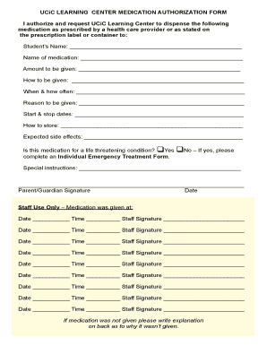 Fillable Online ucicschool Ucic medical form - ucicschoolorg Fax Email ...
