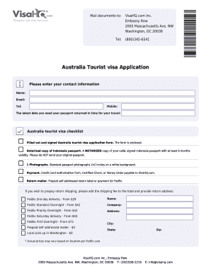 Fillable Online Australia Visa Application for Citizens of Indonesia ...