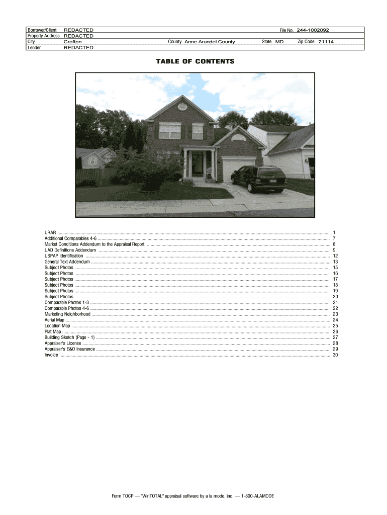 Fillable Online 1004 UAD FHA bAppraisalb - MD Appraisers Fax Email ...