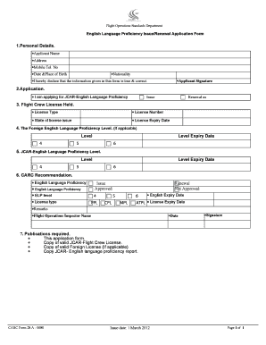 Fillable Online English Language Proficiency IssueRenewal Application ...