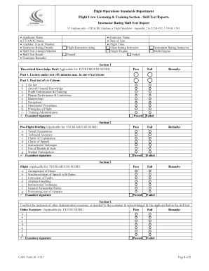 Fillable Online Instructor Rating Skill Test Report Fax Email Print ...