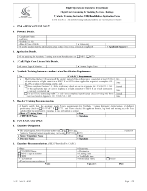 Fillable Online Synthetic Training Instructor (STI) Revalidation ...