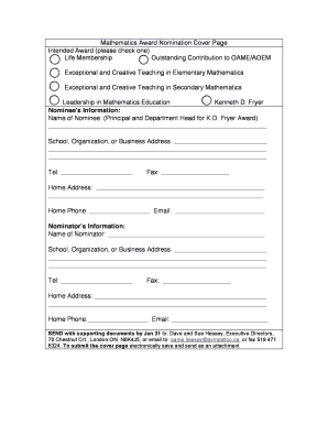 Fillable Online awards form-webdoc Fax Email Print - pdfFiller