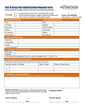 Fillable Online Part B Drug Prior Authorization Request bFormb ...