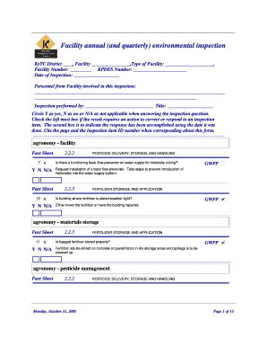Fillable Online transportation ky Annual environmental inspection Fax ...
