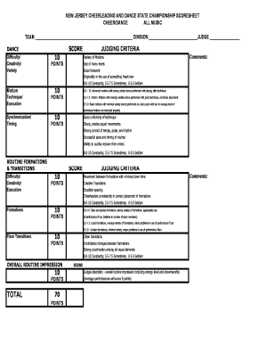 Fillable Online DANCE SCORE JUDGING CRITERIA 10 POINTS Variety Fax ...