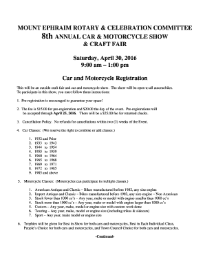 Fillable Online Car and Motorcycle Registration - 2016 Fax Email Print ...