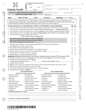 Fillable Online ACUTE CARE POST-FALL HUDDLE TOOL - InfoClique Fax Email ...