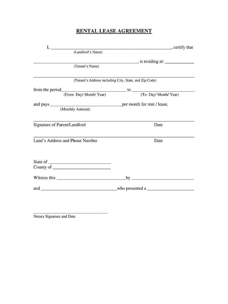 Fillable Online carson army RENTAL LEASE AGREEMENT - Fort Carson ...