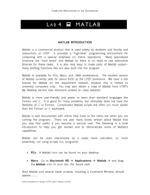 Fillable Online LAB 4 MATLAB - University of Texas at El Paso Fax Email ...