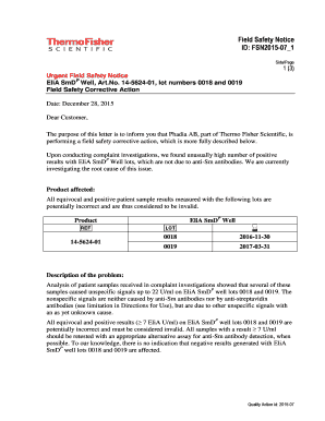 Fillable Online Field Safety Notice ID FSN2015-071 Fax Email Print ...