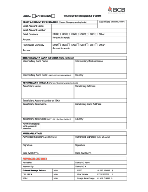 Fillable Online bcb Local Foreign Transfer Request Form MC1 - bcbbm Fax ...