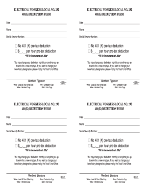 Fillable Online ibew292benefits ELECTRICAL WORKERS LOCAL NO 292 401K ...
