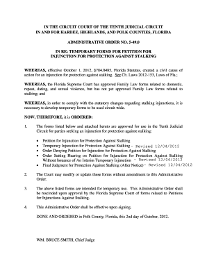 Fillable Online jud10 flcourts IN RE TEMPORARY FORMS FOR PETITION FOR ...