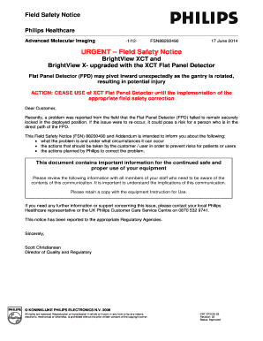 Fillable Online CTAMI Field Safety Notice FSN Fax Email Print - pdfFiller