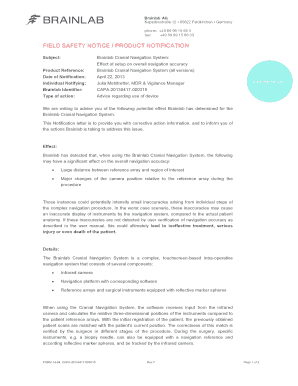 Fillable Online Brainlab Cranial Navigation System Fax Email Print ...