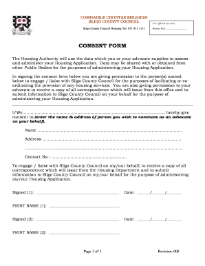 Fillable Online Consent bFormb - Sligo County Council Fax Email Print ...