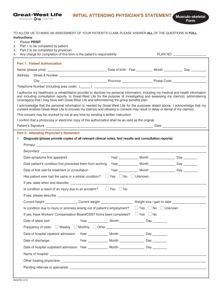 Fillable Online Doctor statement Musculo skeletal Fax Email Print ...