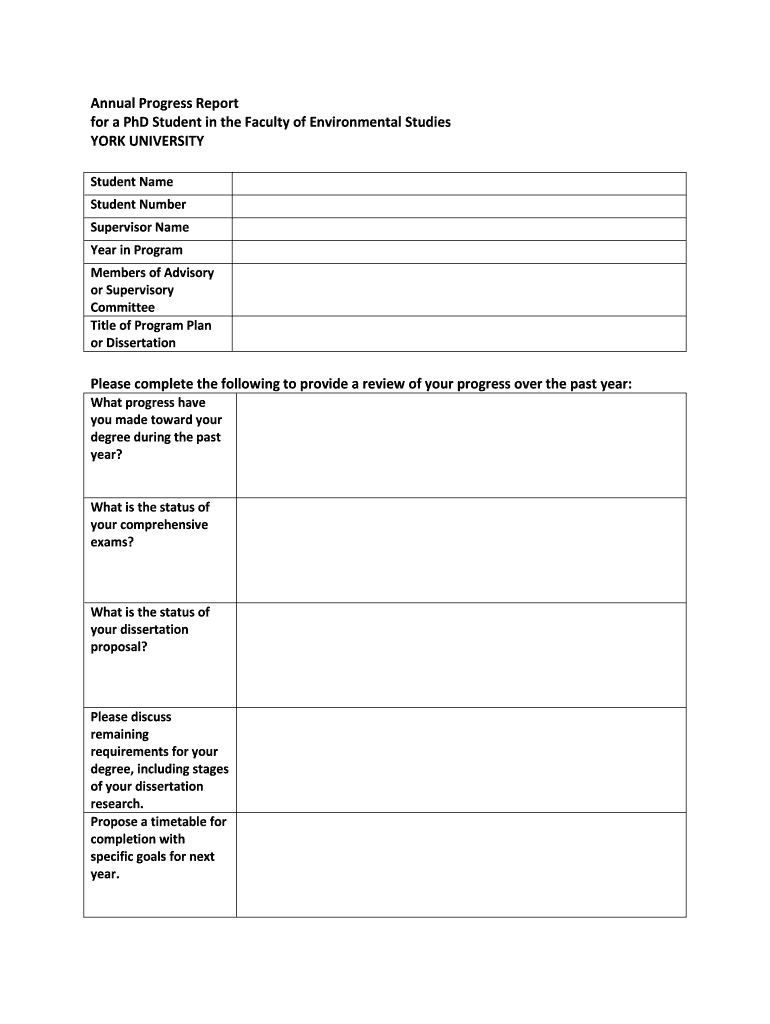 Fillable Online PhD Progress Report Fax Email Print - pdfFiller