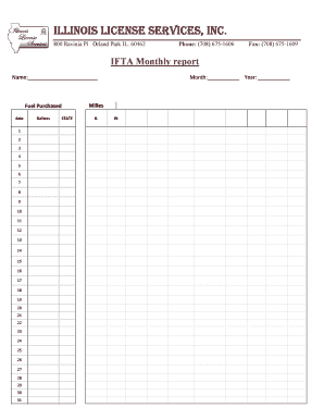 Fillable Online IFTA Monthly report - illinoislicenseservices Fax Email ...