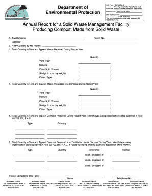Fillable Online dep state fl Annual Report for a Solid Waste Management ...