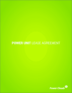 Fillable Online POWER UNIT LEASE AGREEMENT Fax Email Print - pdfFiller
