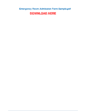 Fillable Online Emergency Room Admission Form Sample Fax Email Print ...