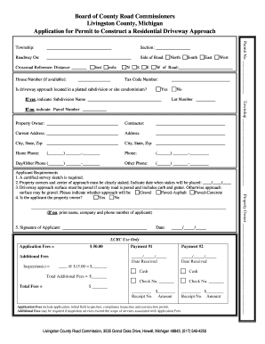 Fillable Online livingstonroads INSTRUCTIONS TO APPLY FOR RESIDENTIAL ...