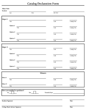 Fillable Online oregonstate Catalog Declaration - Oregon State ...