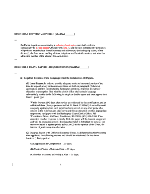 Fillable Online rib uscourts RULE 1002-1 PETITION - GENERAL Modified b ...