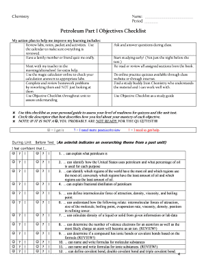 Fillable Online Petroleum Part I Objectives Checklist Fax Email Print ...