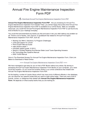 Fillable Online henakhan Annual Fire Engine Maintenance Inspection Form ...