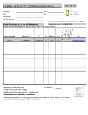 Fillable Online Canadian Cancer Society- PEI Division - Donation Form ...