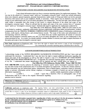 Fillable Online Notice/Disclosure and Acknowledgment/Release IMPORTANT ...