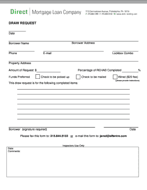 Fillable Online BDraw Requestb Form Fax Email Print - pdfFiller