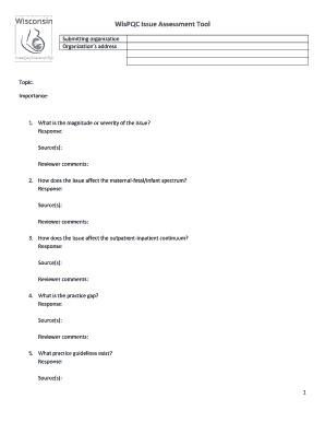 Fillable Online WisPQC Issue Assessment Tool Fax Email Print - pdfFiller
