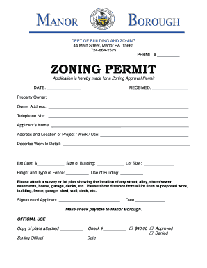 Fillable Online MANOR ZONING Cheat Sheet Fax Email Print - pdfFiller
